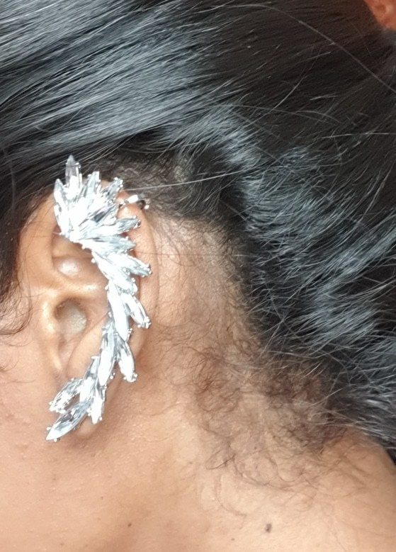 Right Ear Crystal Rhinestone Ear Cuff Wrap | Always New Jewels